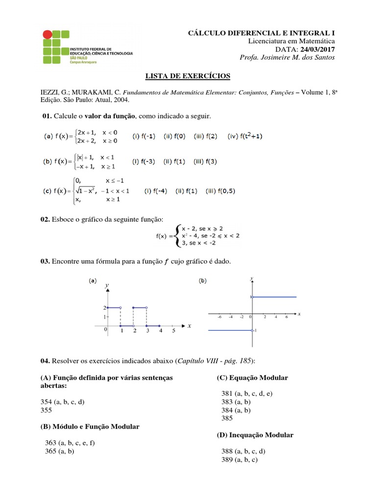 Exercícios de Função Modular | PDF