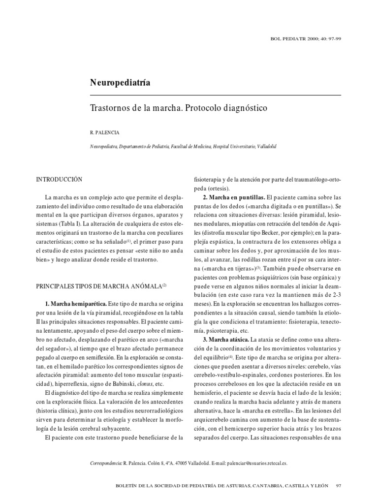 Tipos de marcha y sus trastornos | PDF | Cerebro | Diagnostico medico