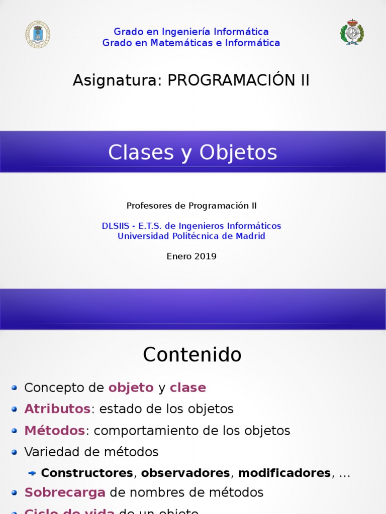 T1 1clases Y Objetos Pdf Objeto Informática Constructor Programación Orientada A Objetos