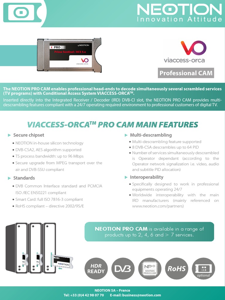 Neotion Viaccess Orca Pro Cam | PDF | Broadcast Engineering ...