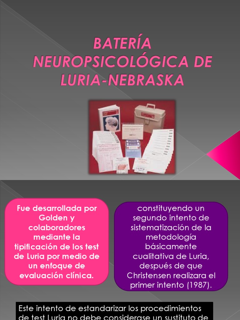 Batería Neuropsicológica de Luria-Nebraska | PDF | Evaluación ...