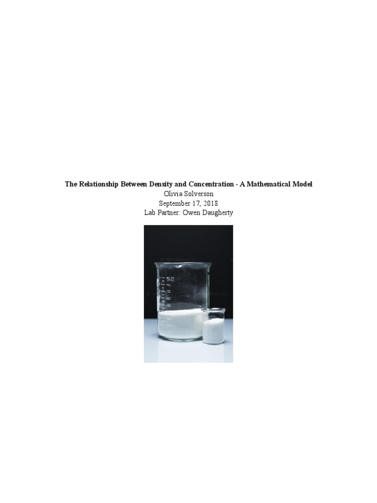 Chem Lab Report 1 - Nacl | PDF | Density | Linear Regression Chem Lab Report 1 - Nacl | PDF | Density | Linear Regression