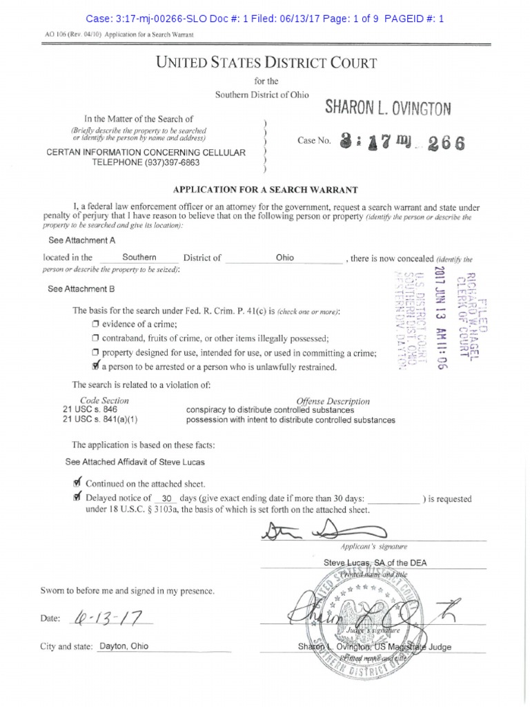 Search Warrant For Suspected Ruiz Drug Trafficking Operation | PDF