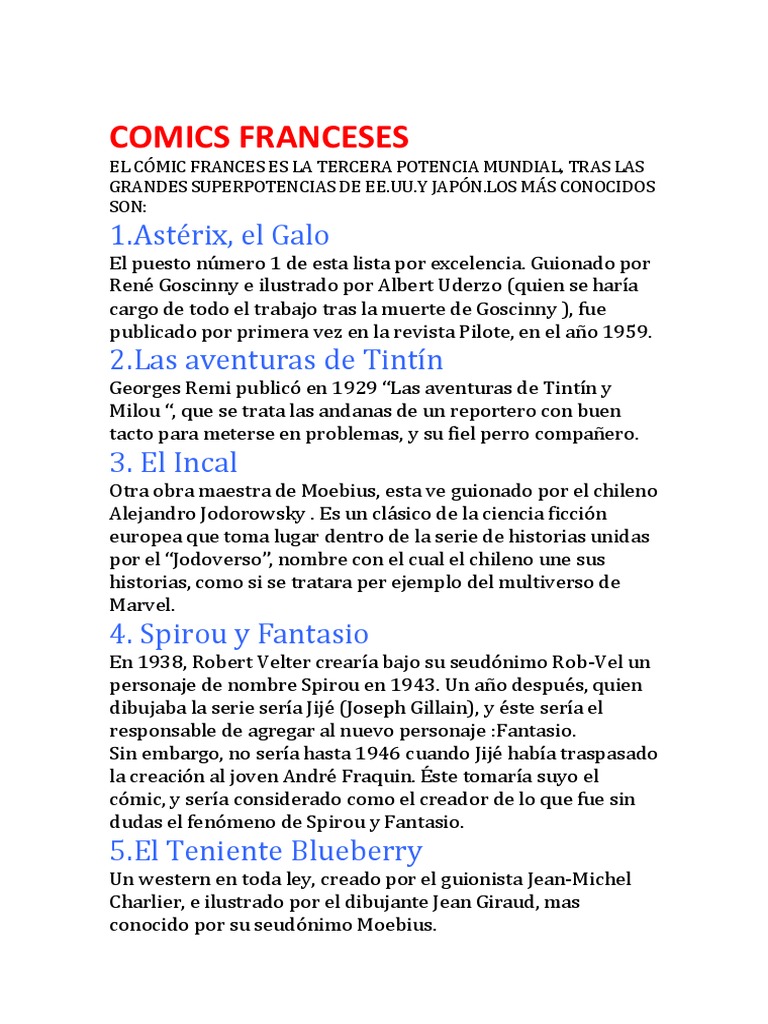 Comics Franceses | PDF