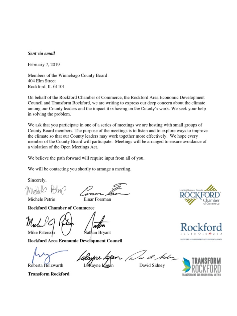Read The Letter To The Winnebago County Board | PDF