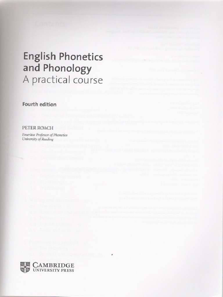 English Phonetics and Phonology 4th Ed PDF | PDF