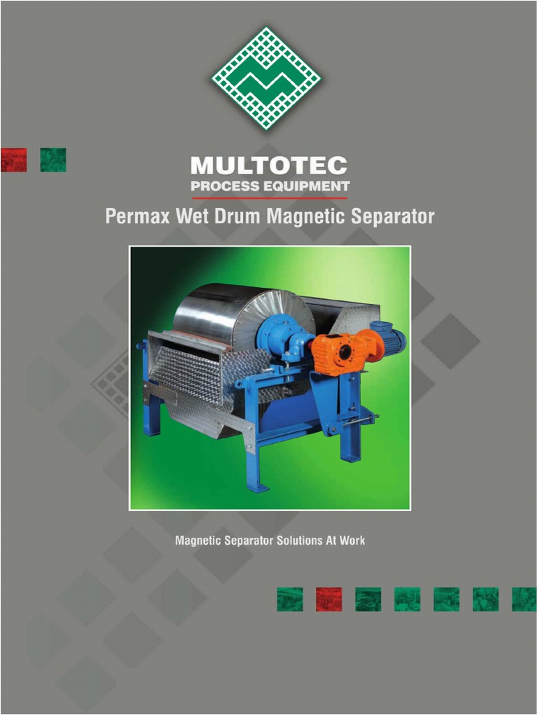 Permax Wet Drum Magnetic Separators Brochure 76179 PDF | PDF