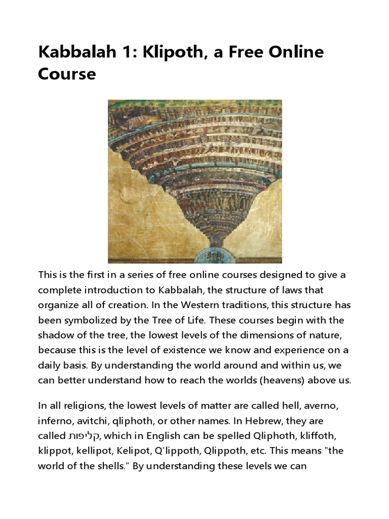 Kabbalah 1: Understanding the Klipoth | PDF | Religious Behaviour And ...