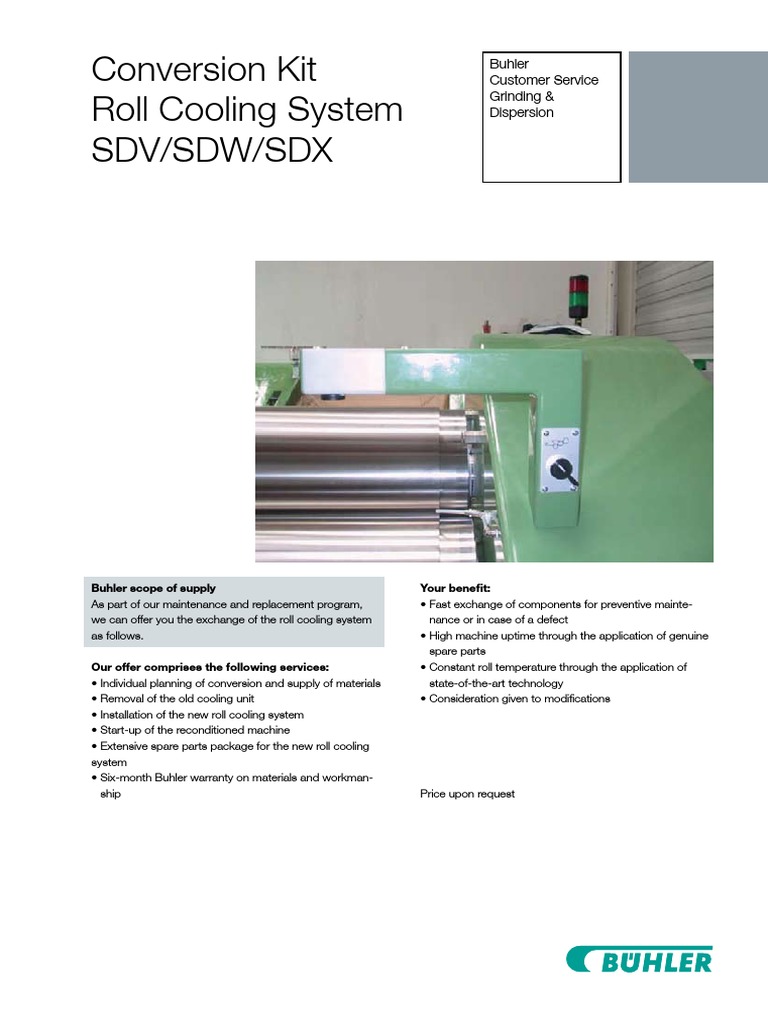 Conversion Kit Roll Cooling System SDV/SDW/SDX: Buhler Customer Service ...
