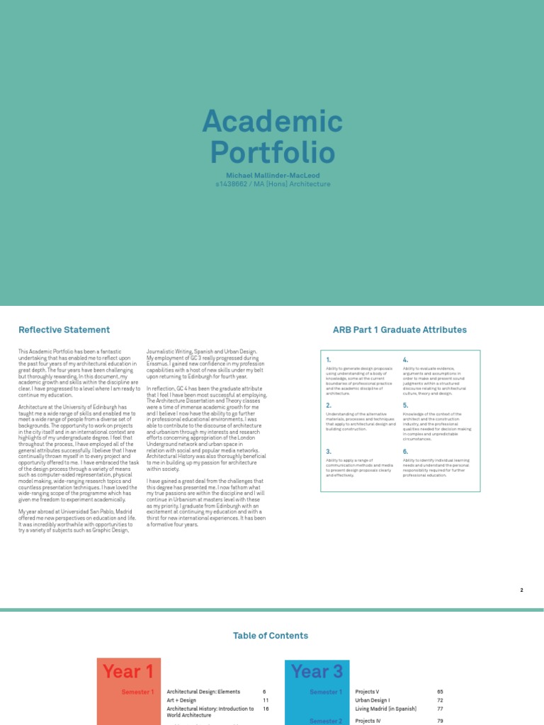 Academic Portfolio Final | PDF | Raphael | Design