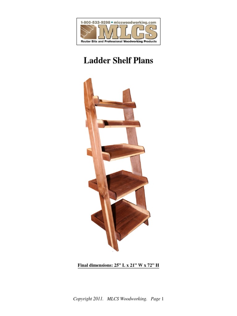 Plans Ladder Shelf | Download Free PDF | Wood | Woodworking