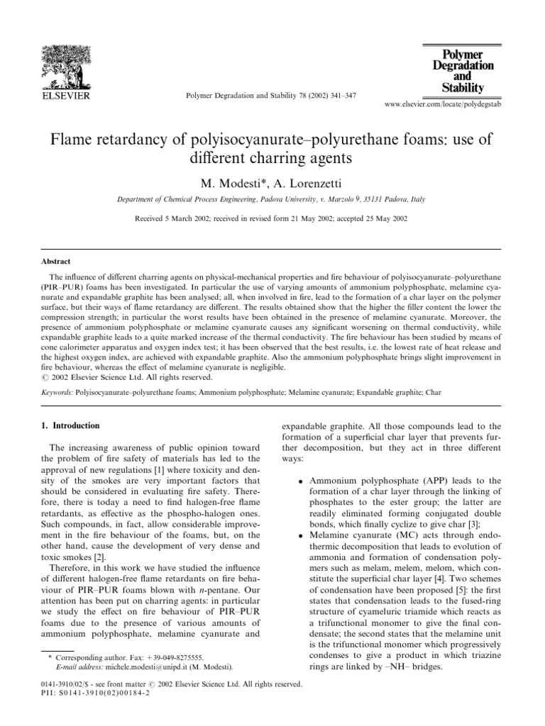 Flame Retardancy of Polyisocyanurate-Polyurethane Foams: Use of ...