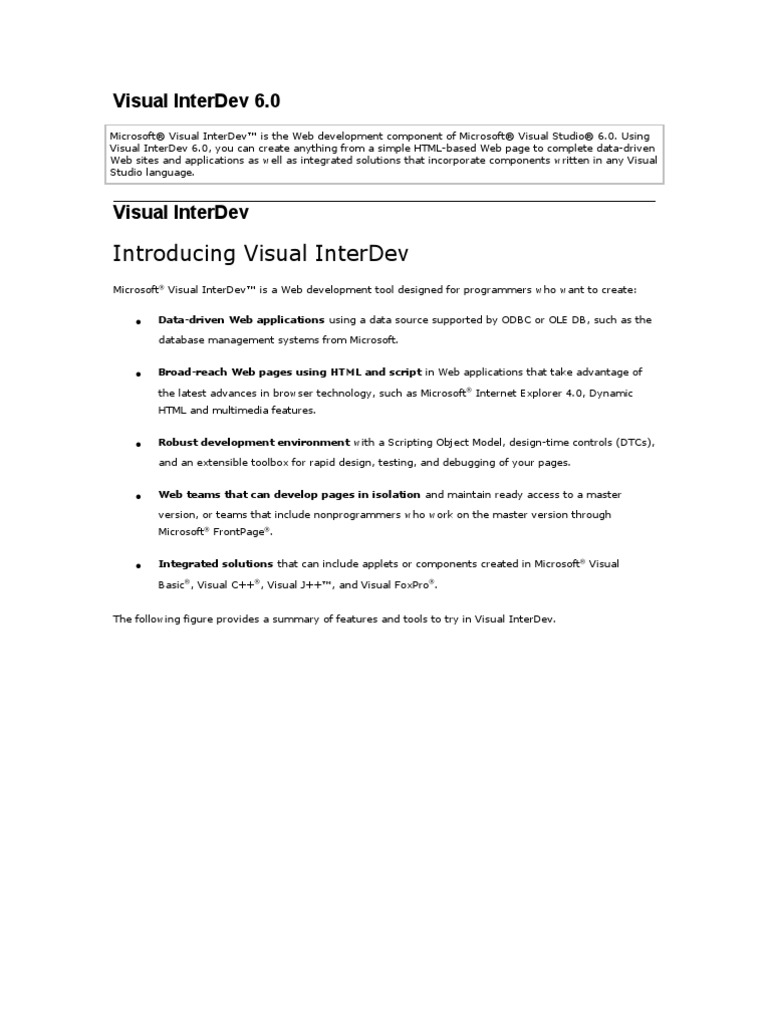 Visual Interdev 6 Pdf Databases Web Application