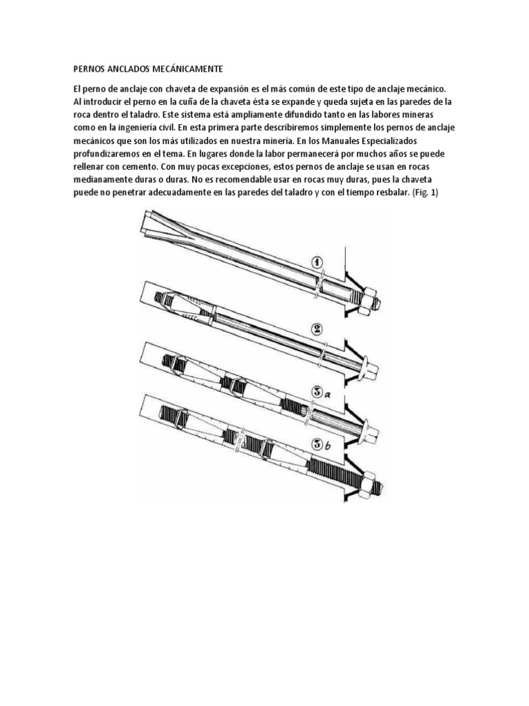 Pernos Anclados Mecánicamente | PDF