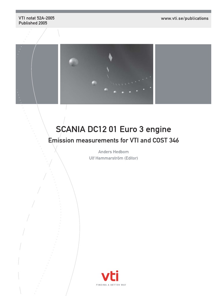 Scania DC12 Euro 3 Engine Emissions Study | PDF | Fuel Injection | Engines