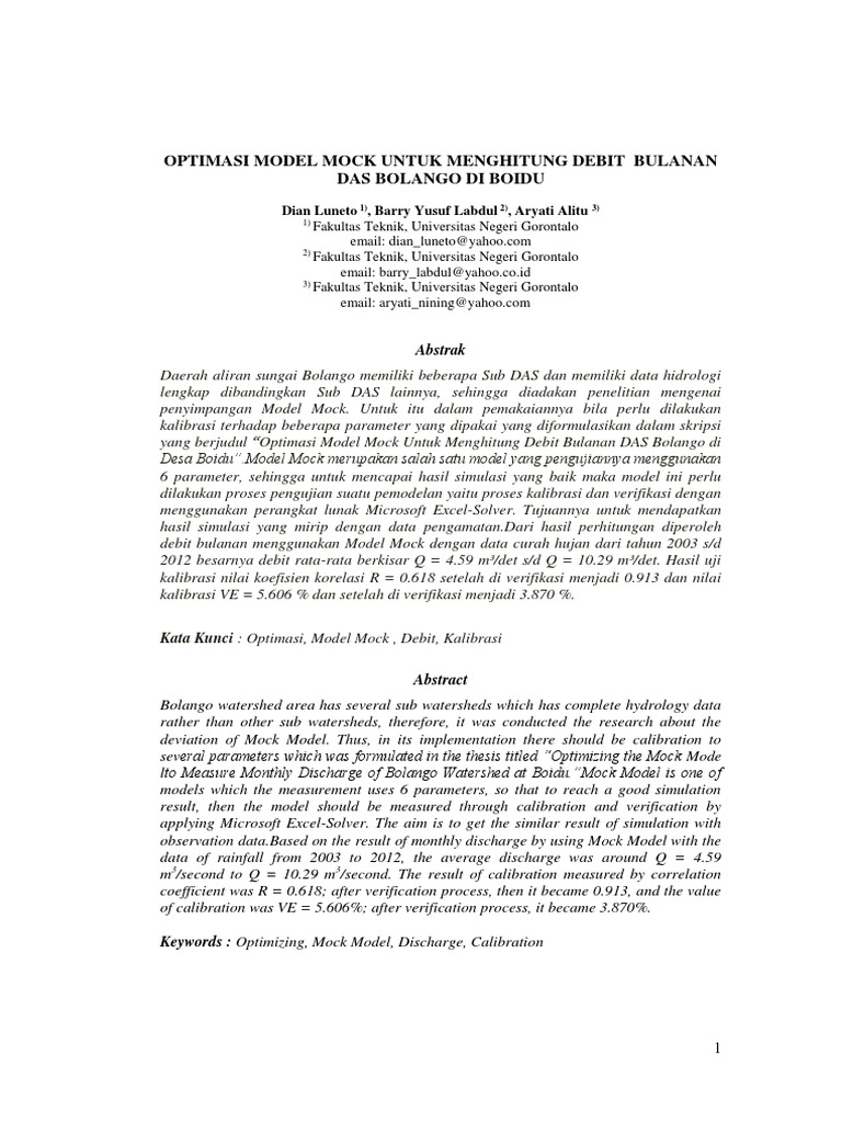 Optimasi Mock DAS Bolango | PDF