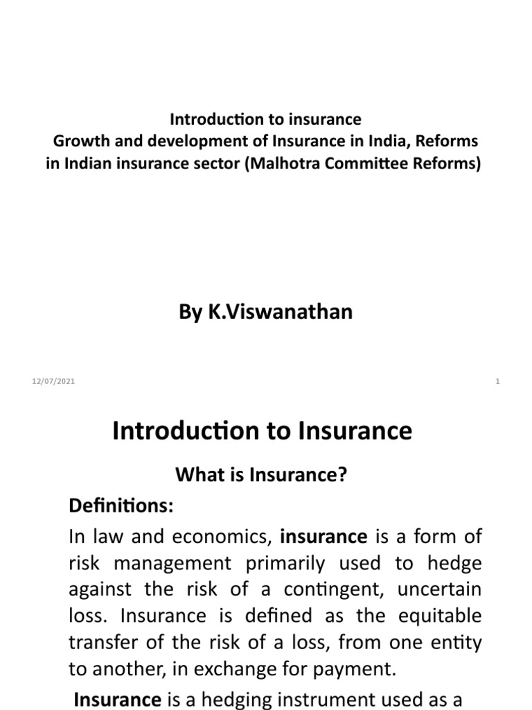 Introduction to Insurance Concepts | PDF | Insurance | Life Insurance