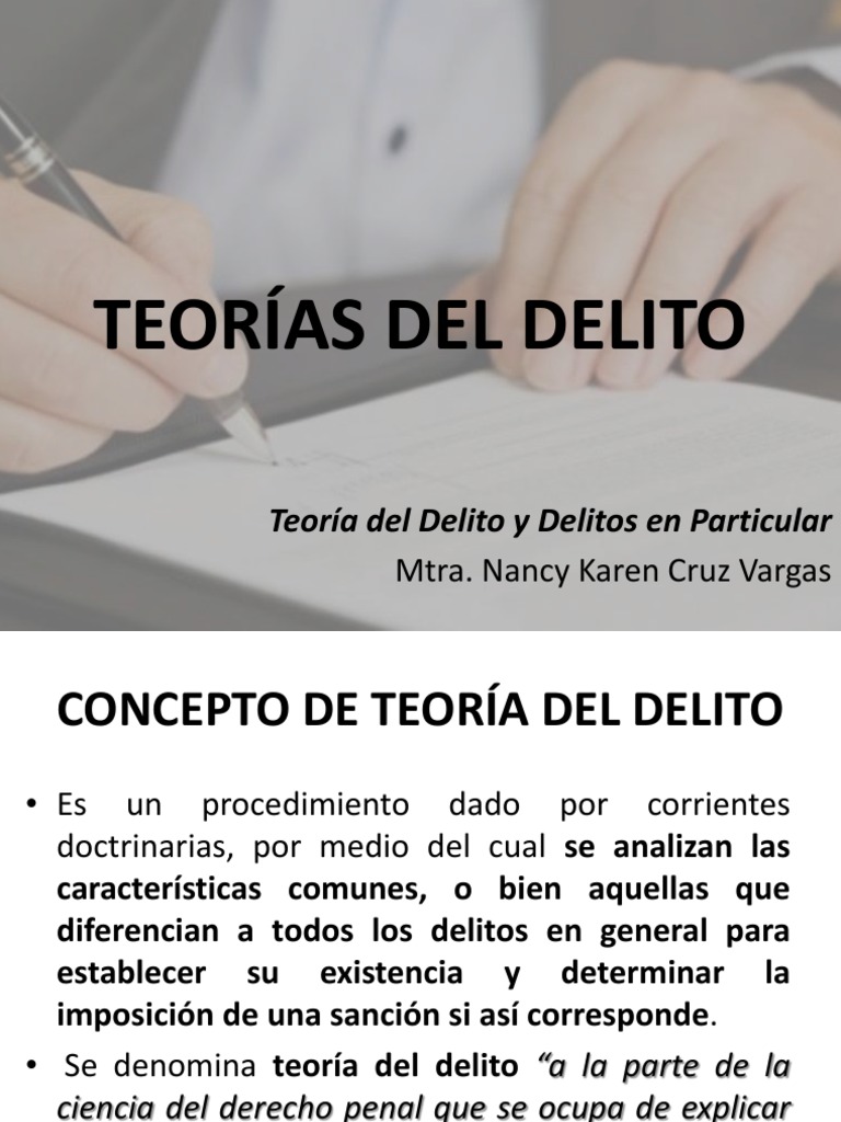 Teoría Del Delito Y Delitos En Particular Intención Derecho Penal