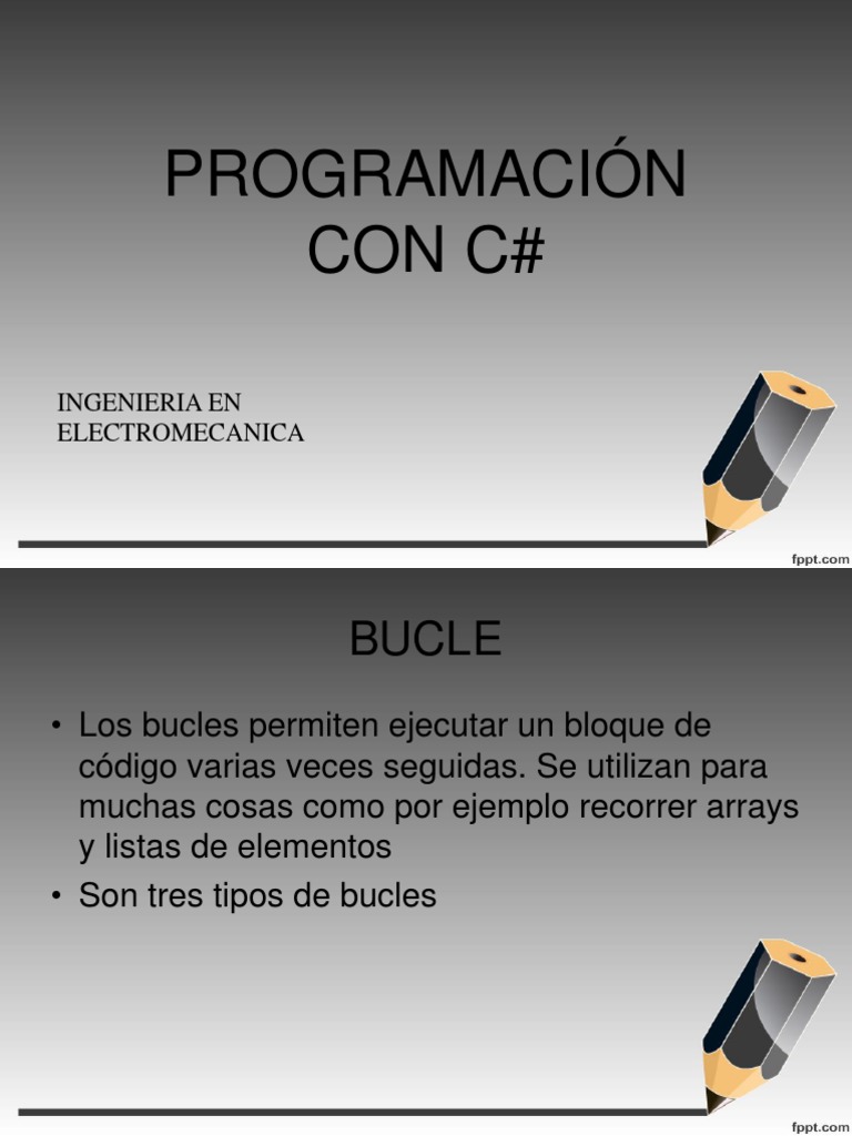 Programación Con C#-Bucles | PDF | C Sharp (lenguaje de programación ...