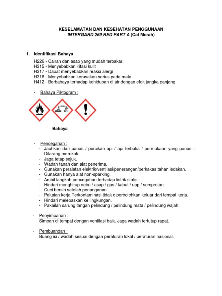 Msds Intergard 269 Red Part A | PDF