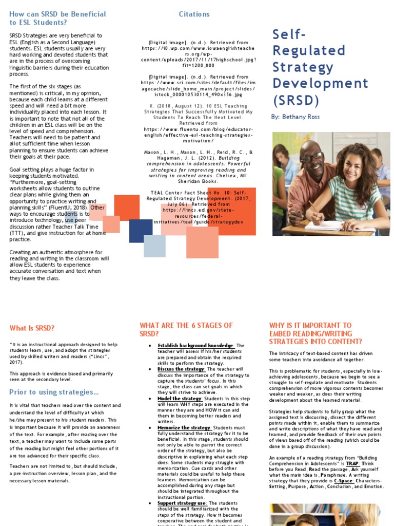 SRSD Pamphlet Reading Comprehension in Adolescents | PDF | Reading ...