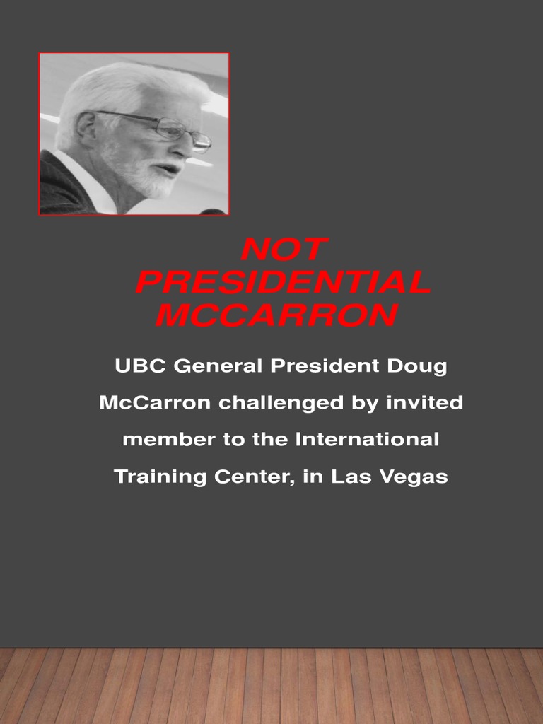 UBC Leadership Clash: McCarron vs. Member | PDF | Government | Violence