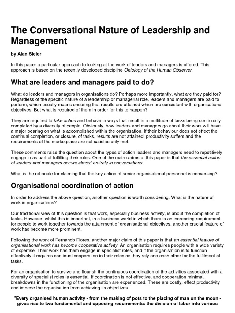 Conversational Leadership | PDF | Leadership | Communication