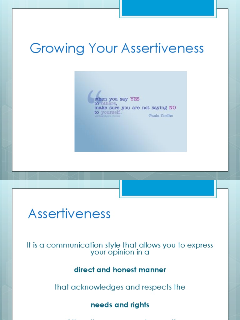Growing Your Assertiveness | PDF | Social Psychology | Cognitive Science