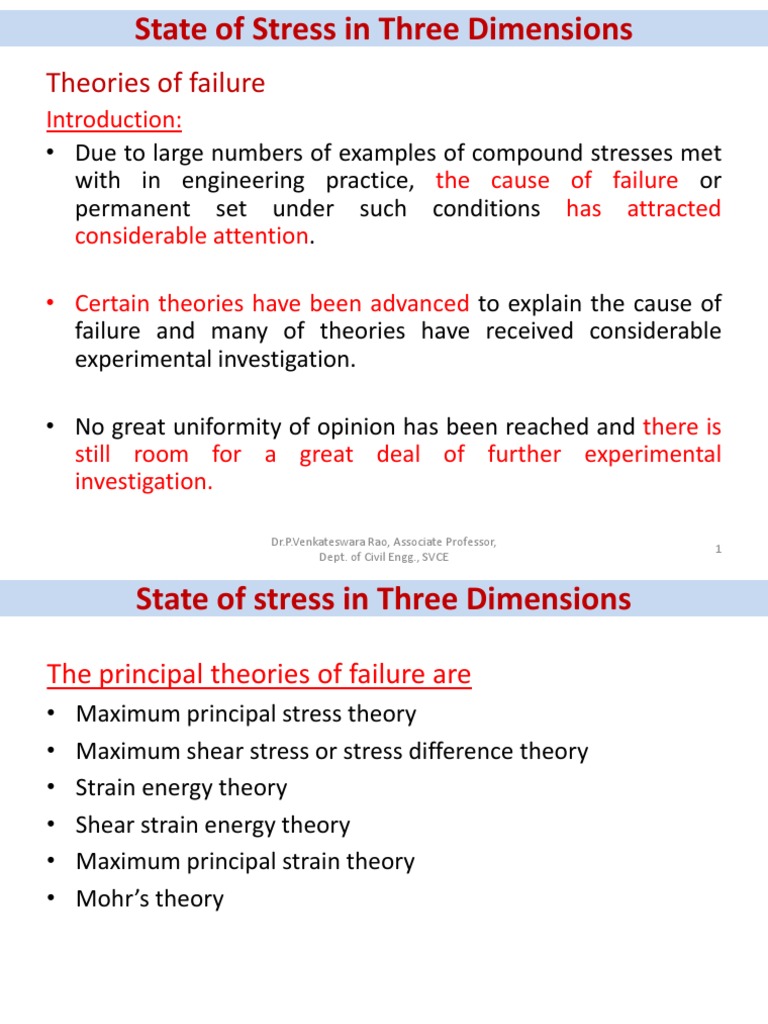 Theories of Failure in Engineering | PDF | Yield (Engineering) | Stress ...