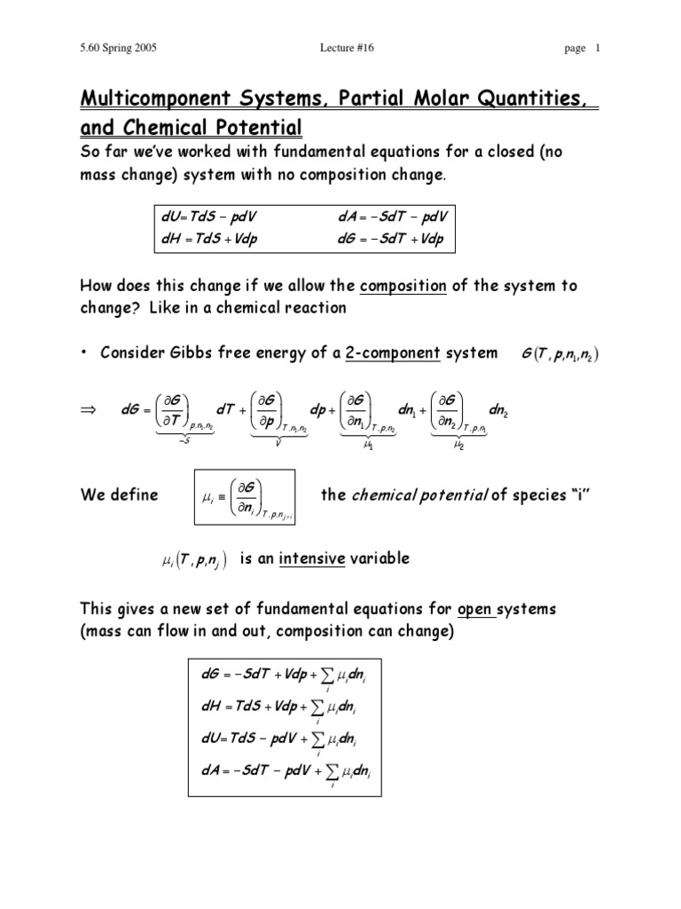 Partial Molar Properties | PDF | Phase (Matter) | Chemical Equilibrium