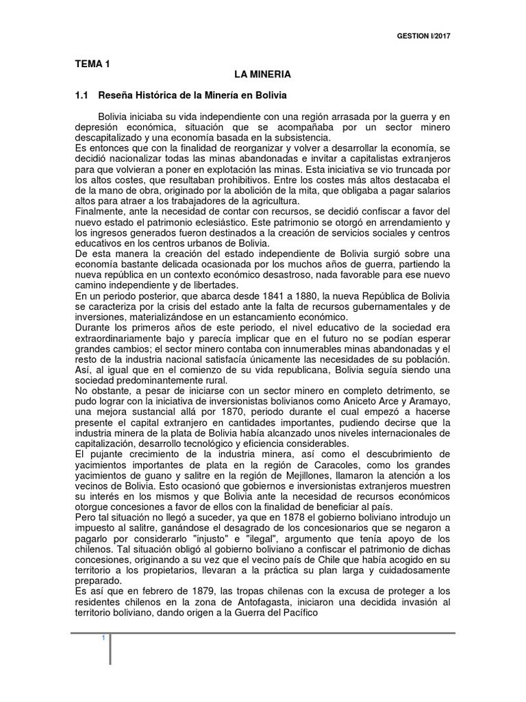 Historia de La Mineria | PDF | Bolivia | Minería