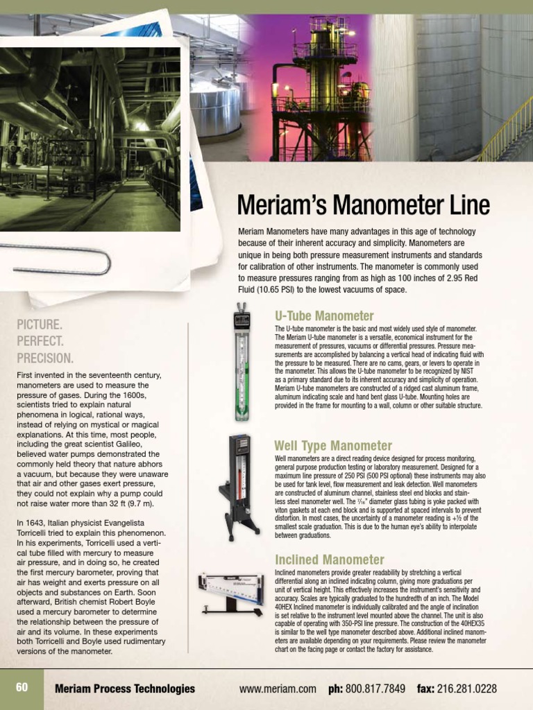 Meriam 07 - Manometers | PDF | Pressure Measurement | Pressure