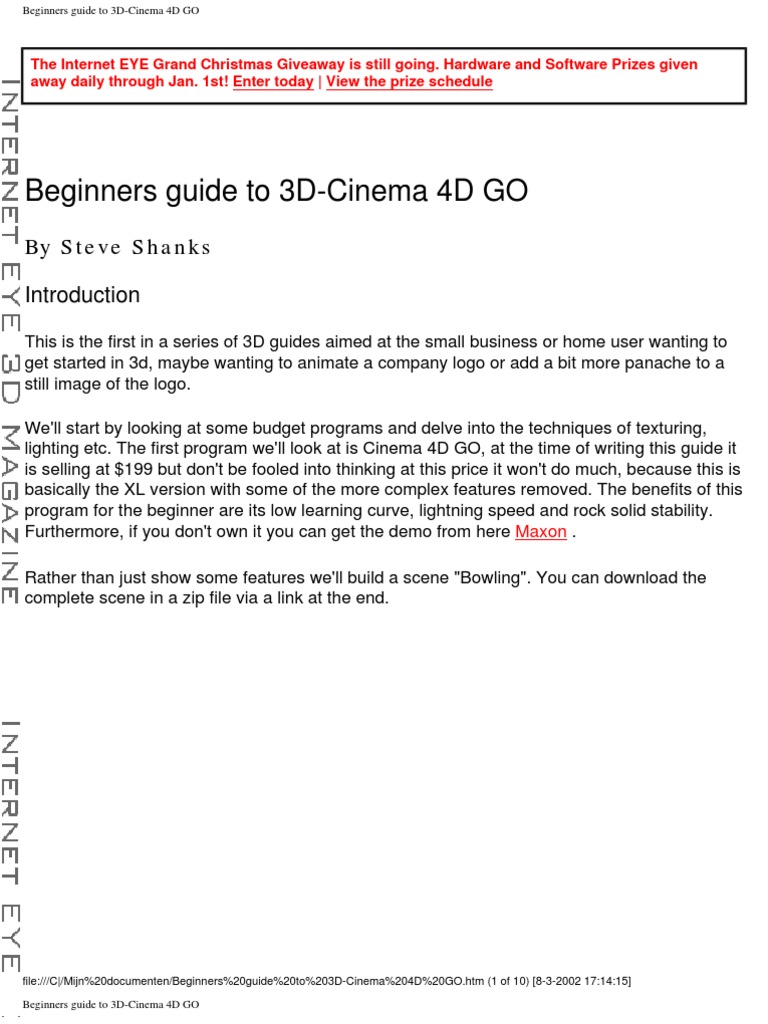 Cinema 4D Beginners Guide | PDF | 3 D Computer Graphics | Texture Mapping