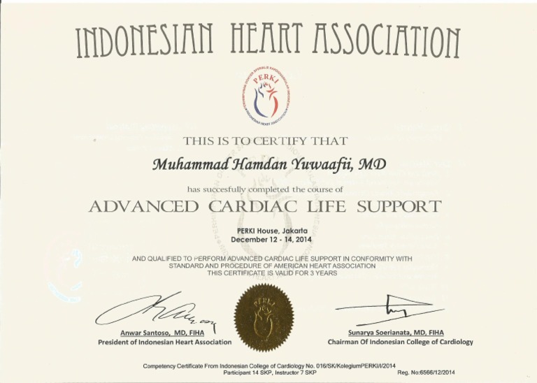 Sertifikat ACLS | PDF