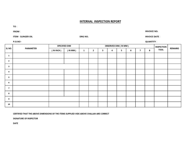 PDI Report Format | PDF