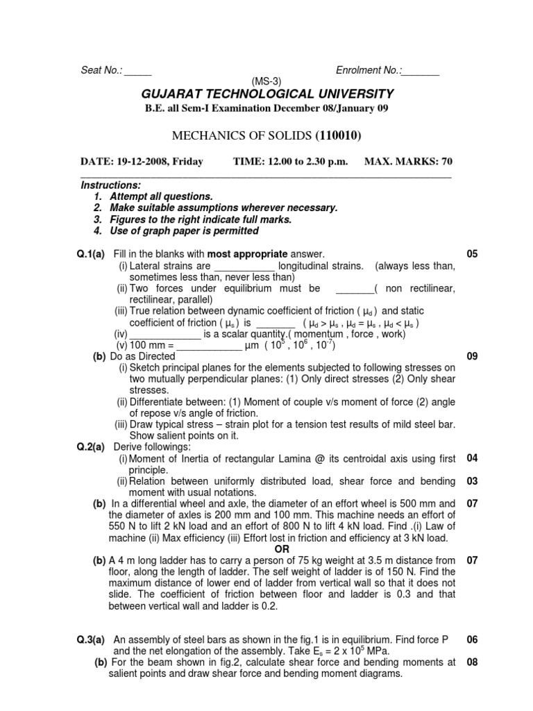 Mechanics of Solids | PDF