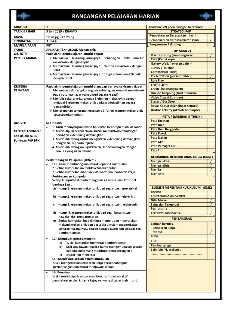 Contoh Rph Rbt Tingkatan 3 - BelindafinMayo