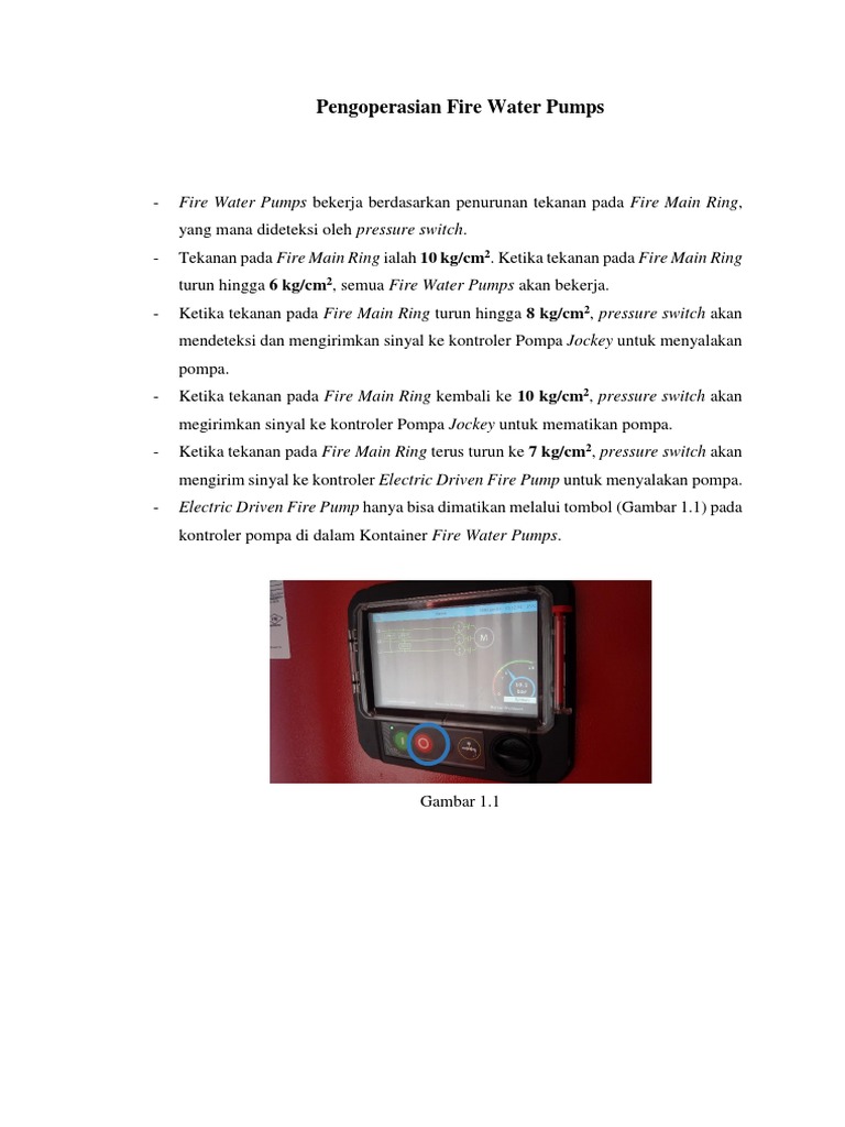 SOP Fire Water Pump | PDF