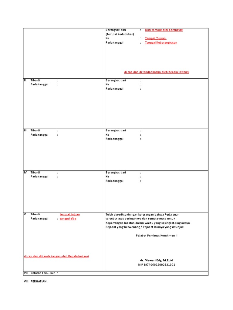 Format SPPD (2 Rangkap) | PDF