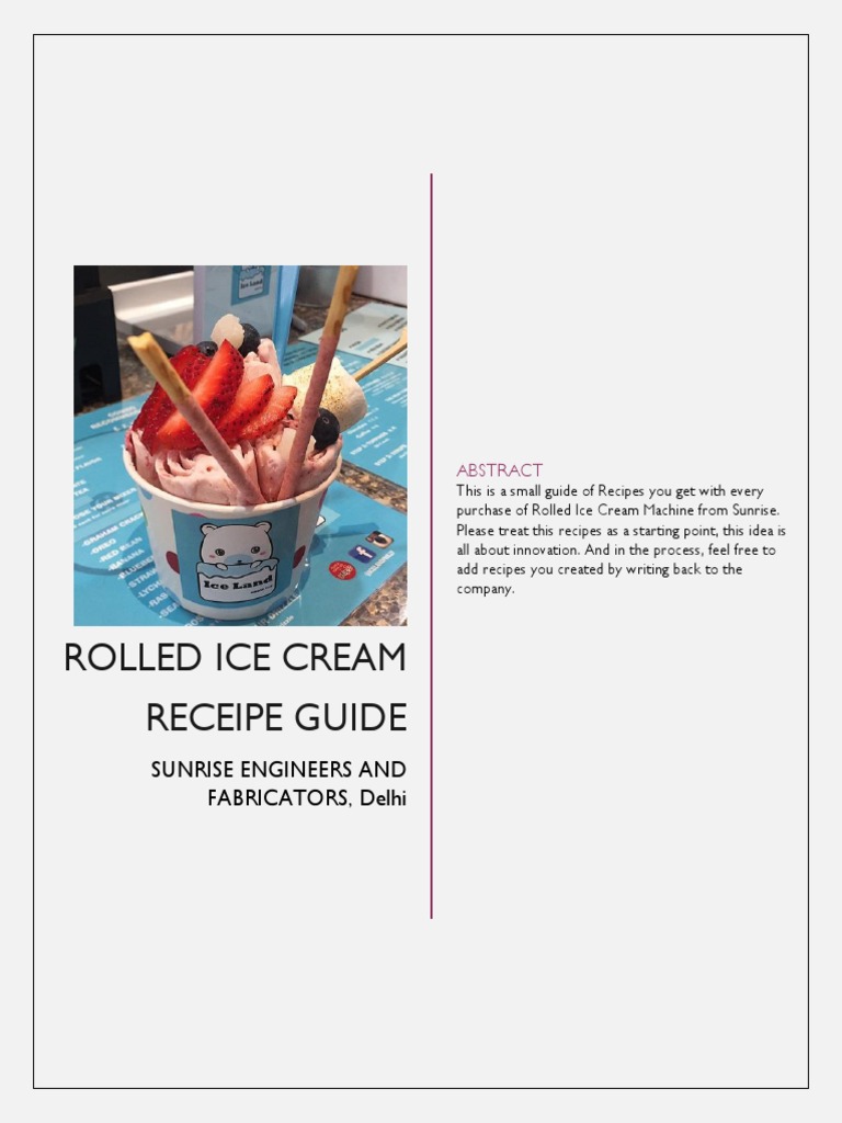 Reciepe Guide - Rolled Ice Cream PDF | PDF | Ice Cream | Mango