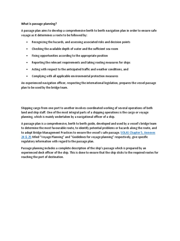 Essential Stages of Passage Planning | PDF | Navigation | Navigator