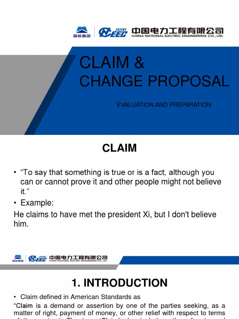 Claim &: Change Proposal | PDF | Breach Of Contract | Contractual Term