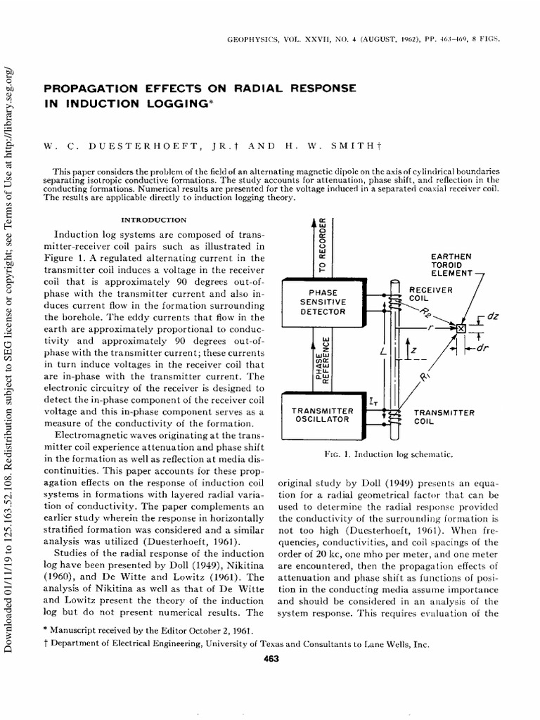 Propagation Effects On Radial Response in Induction Logging | PDF | Inductor | Magnetic Field