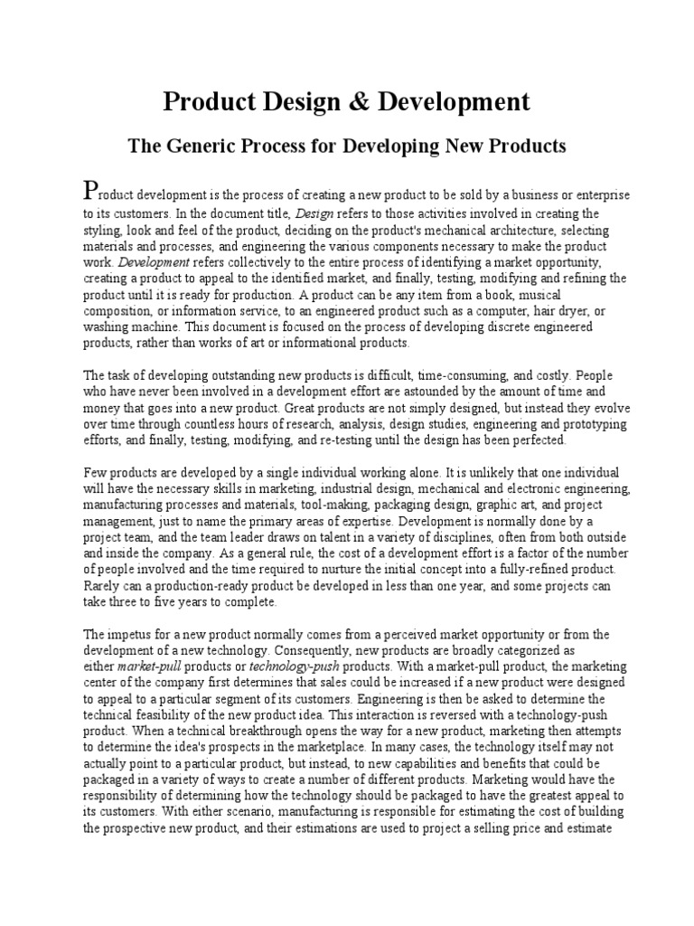 Product Design | PDF | Prototype | Marketing