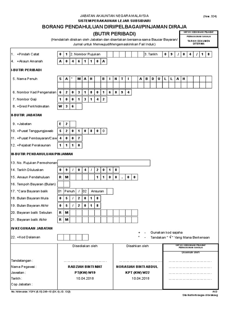 Borang Kew 324a - Gee | PDF