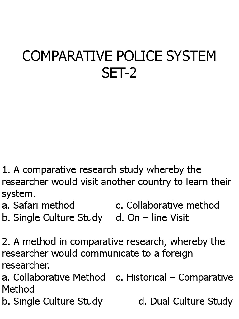 Comparative Police System-B | PDF | Police | Inspector