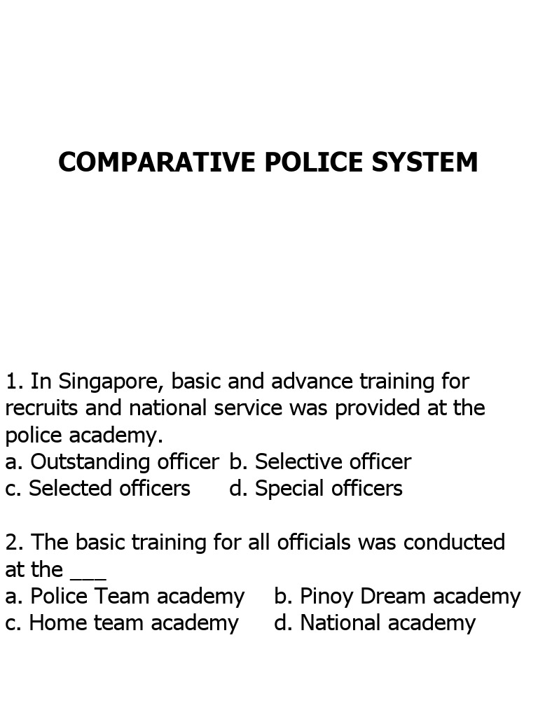 Comparative Police System-A | PDF | Police Officer | Police