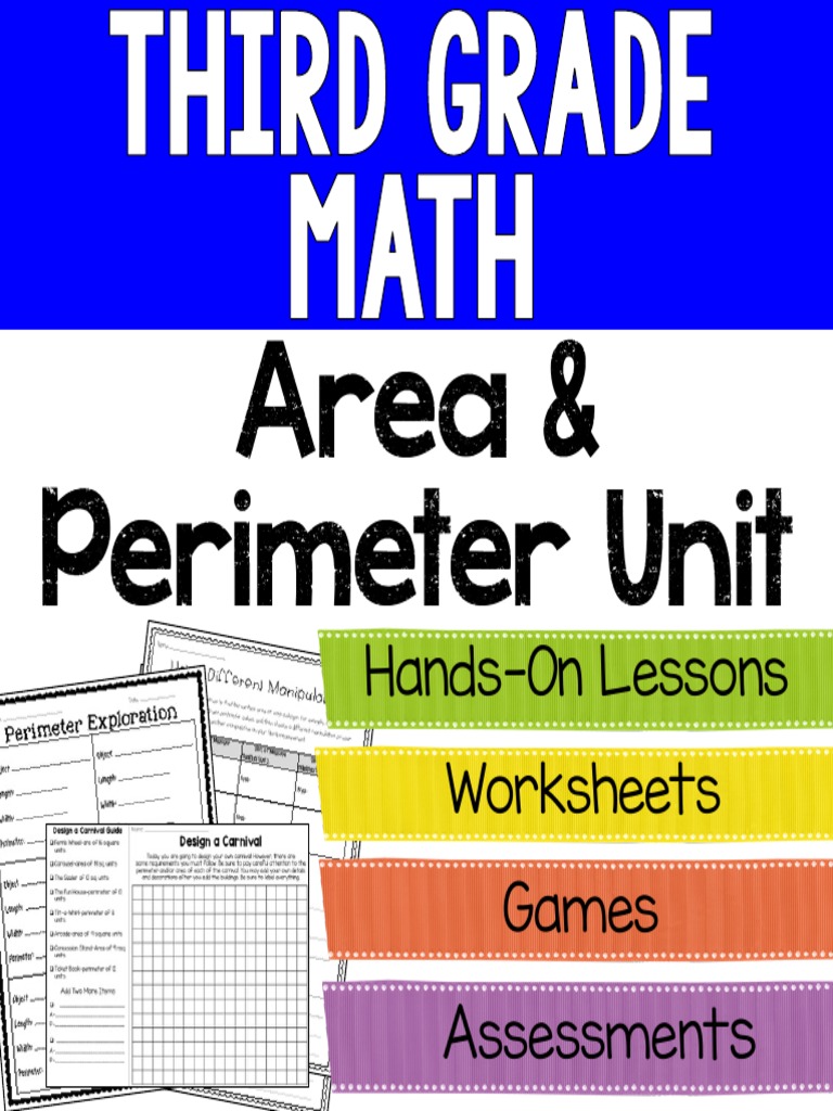 Area & Perimeter Unit: Hands-On Lessons Worksheets Games Ssessment ...
