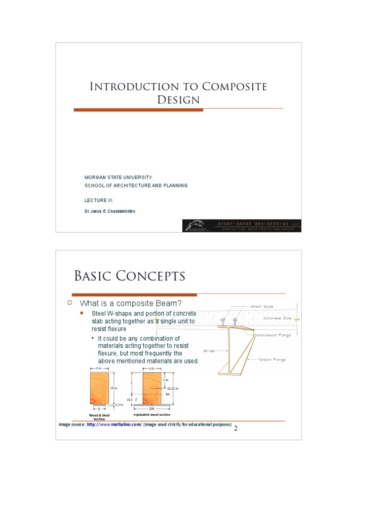 Basic Concepts: Introduction To Composite Design | PDF | Beam (Structure) | Bending