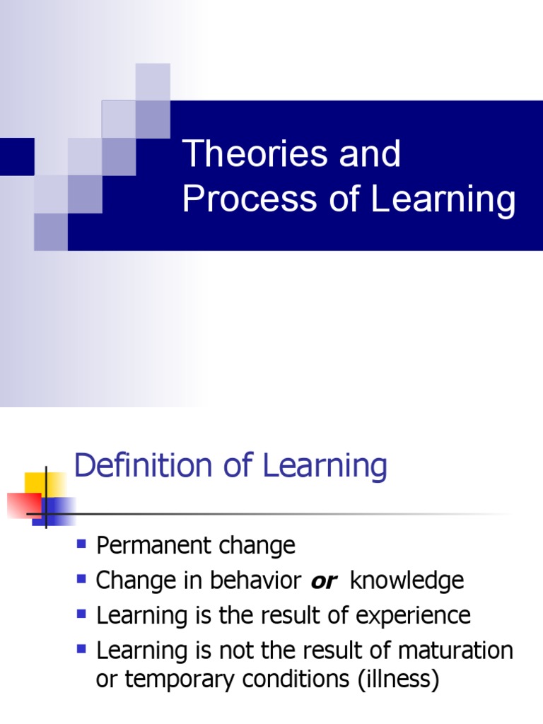 Theories and Process of Learning | PDF | Classical Conditioning | Behaviorism